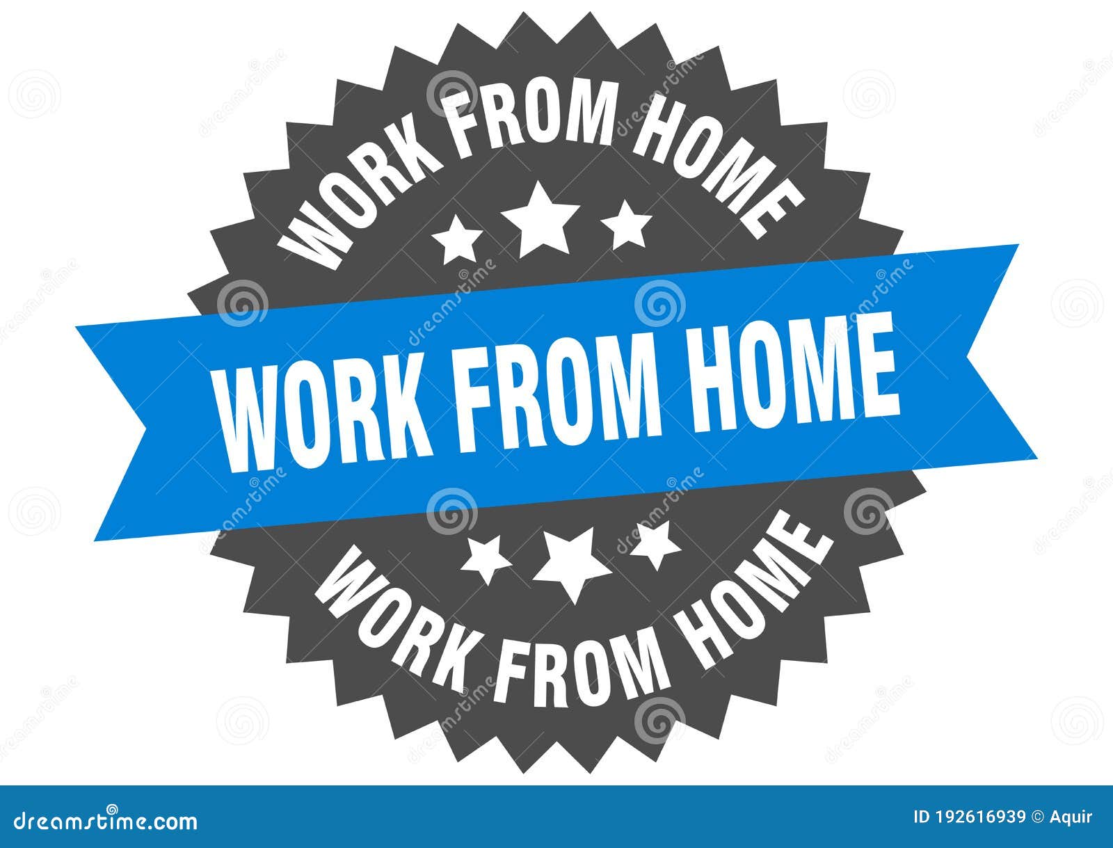 Work from Home Sign. Work from Home Round Isolated Ribbon Label Stock ...