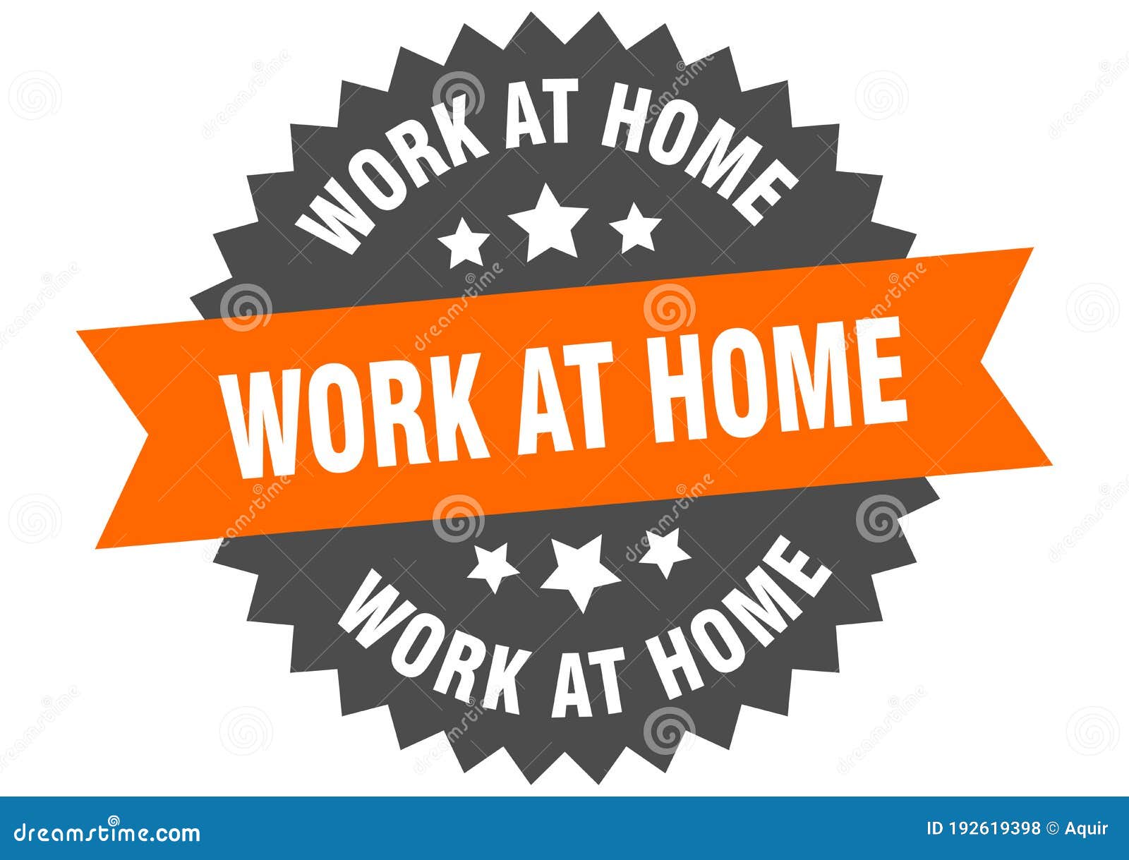 Work at Home Sign. Work at Home Round Isolated Ribbon Label. Stock ...