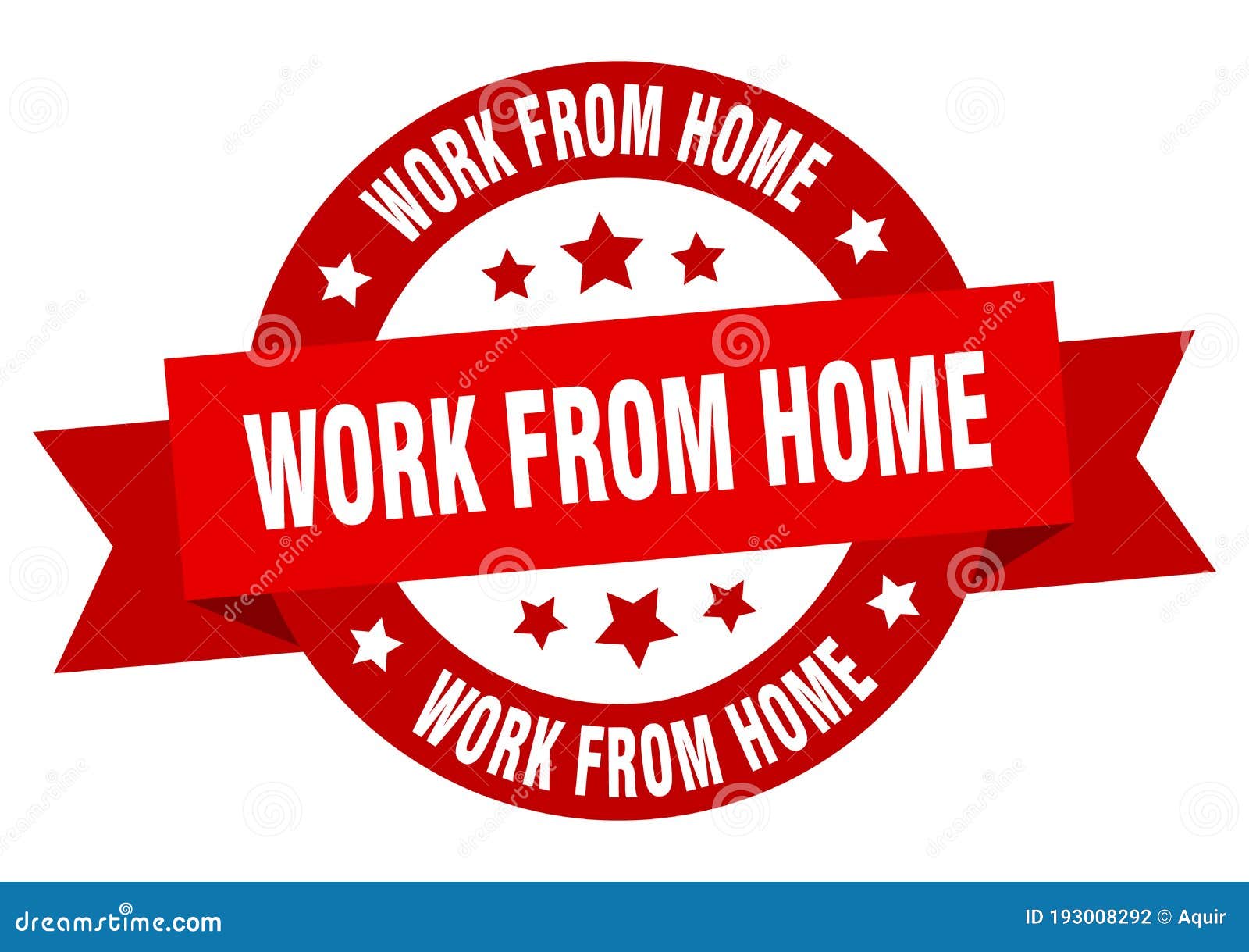Work from Home Round Ribbon Isolated Label. Work from Home Sign Stock ...