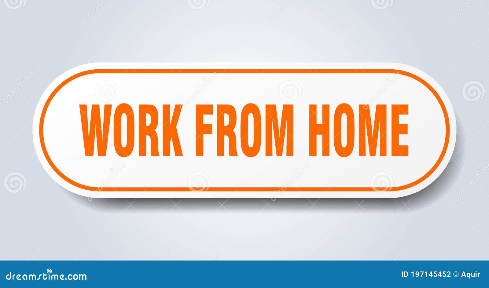 Work from Home Sign. Rounded Isolated Button. White Sticker Stock ...