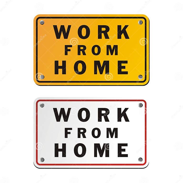 Work from home signs stock illustration. Illustration of background ...