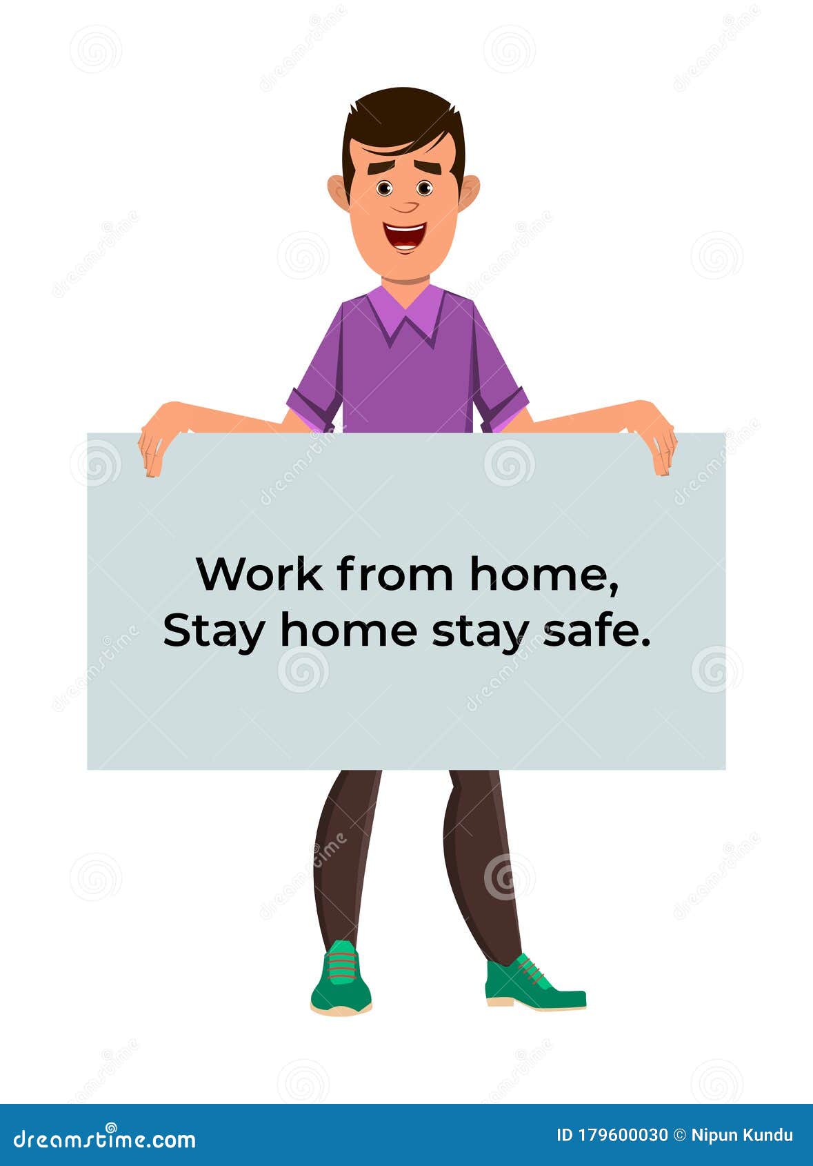 Work from Home, Stay Home Stay Safe Stock Vector - Illustration of ...