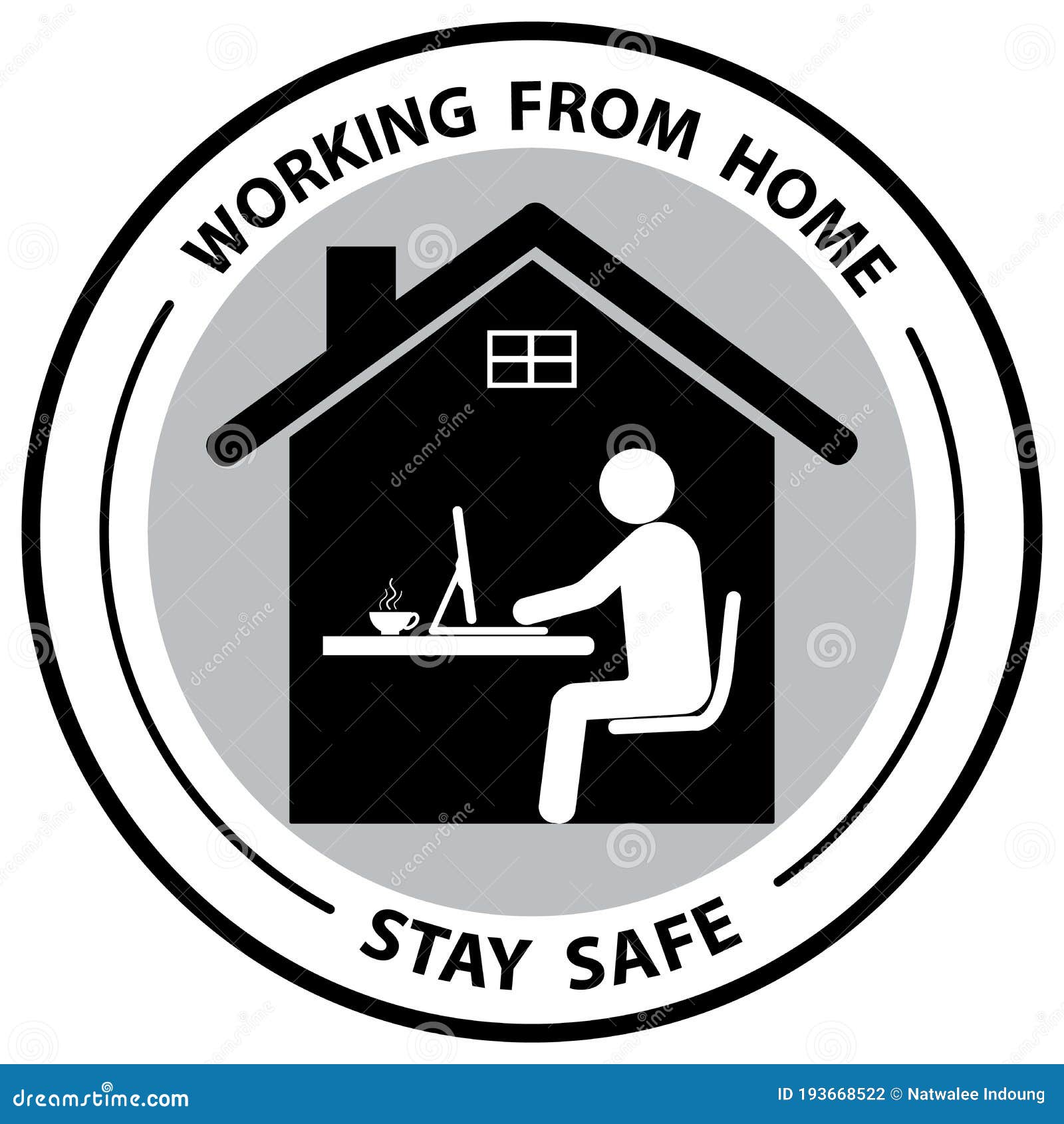 Work from Home Stay Safe. Professional Working on Computer at Home ...