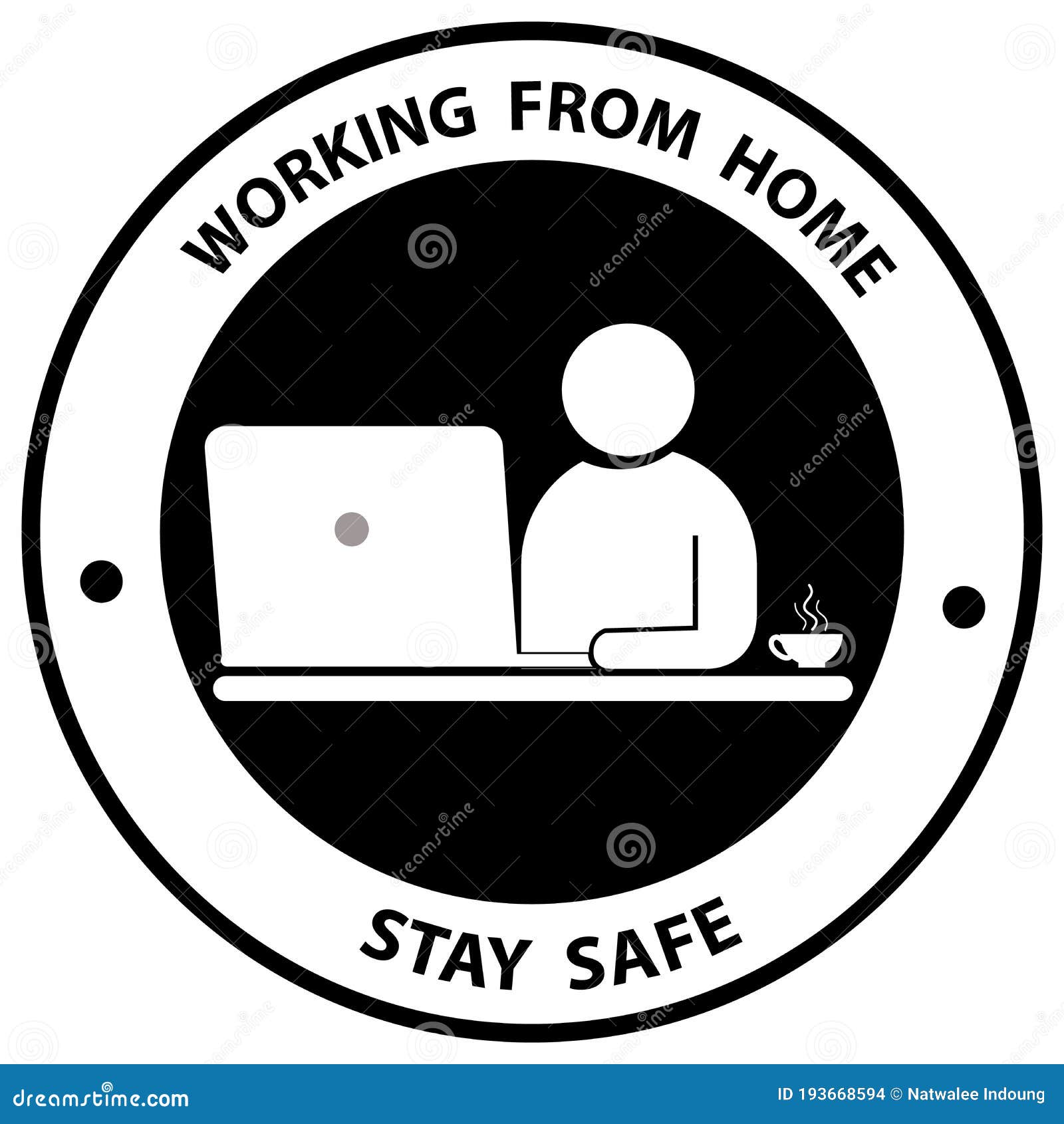 Work from Home Stay Safe. Professional Working on Computer at Home ...