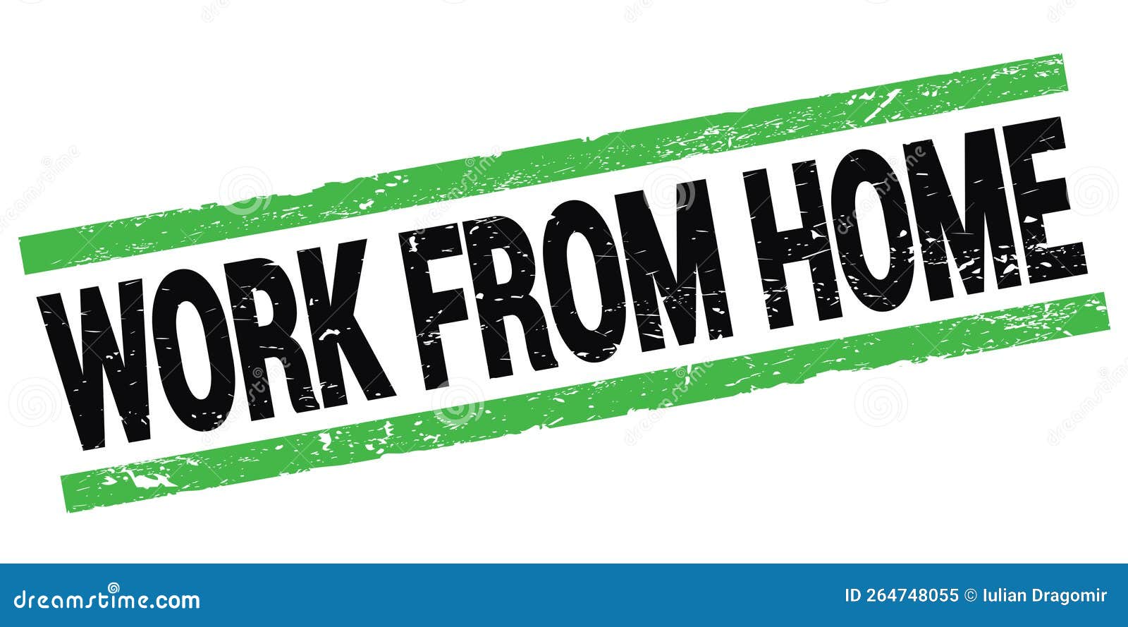 WORK from HOME Text on Black-green Rectangle Stamp Sign Stock ...