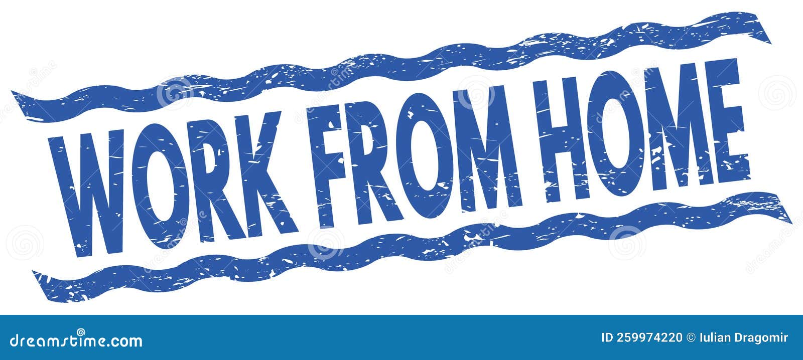 WORK from HOME Text on Blue Lines Stamp Sign Stock Illustration ...