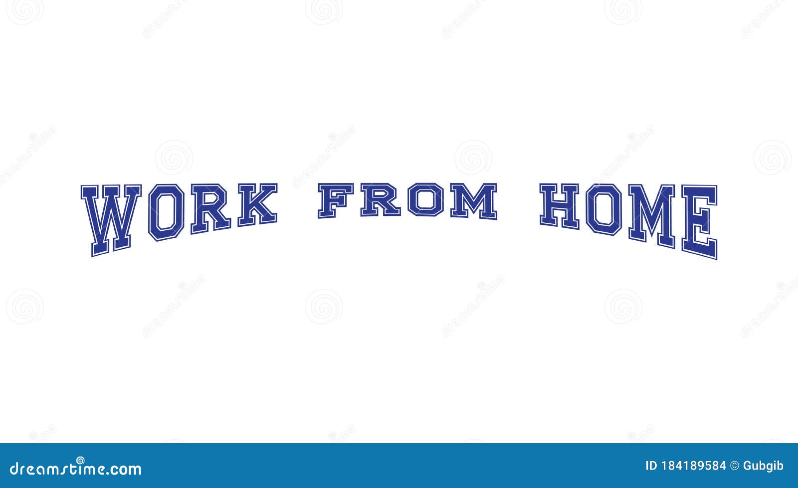 Work from Home Text with Blue Typography Design Elements Stock Vector ...