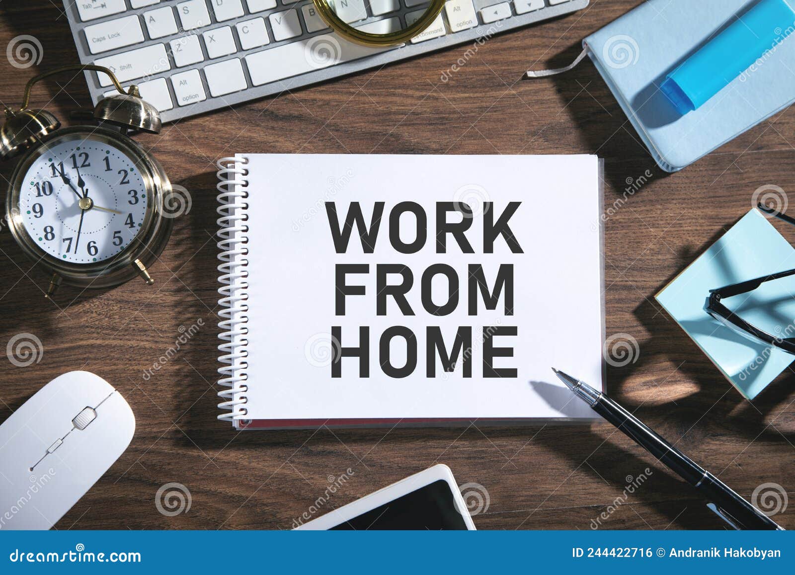 Work from Home Text with a Business Objects Stock Photo - Image of ...