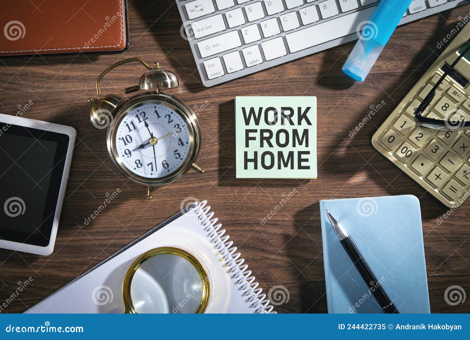 Work from Home Text with a Business Objects Stock Image - Image of ...