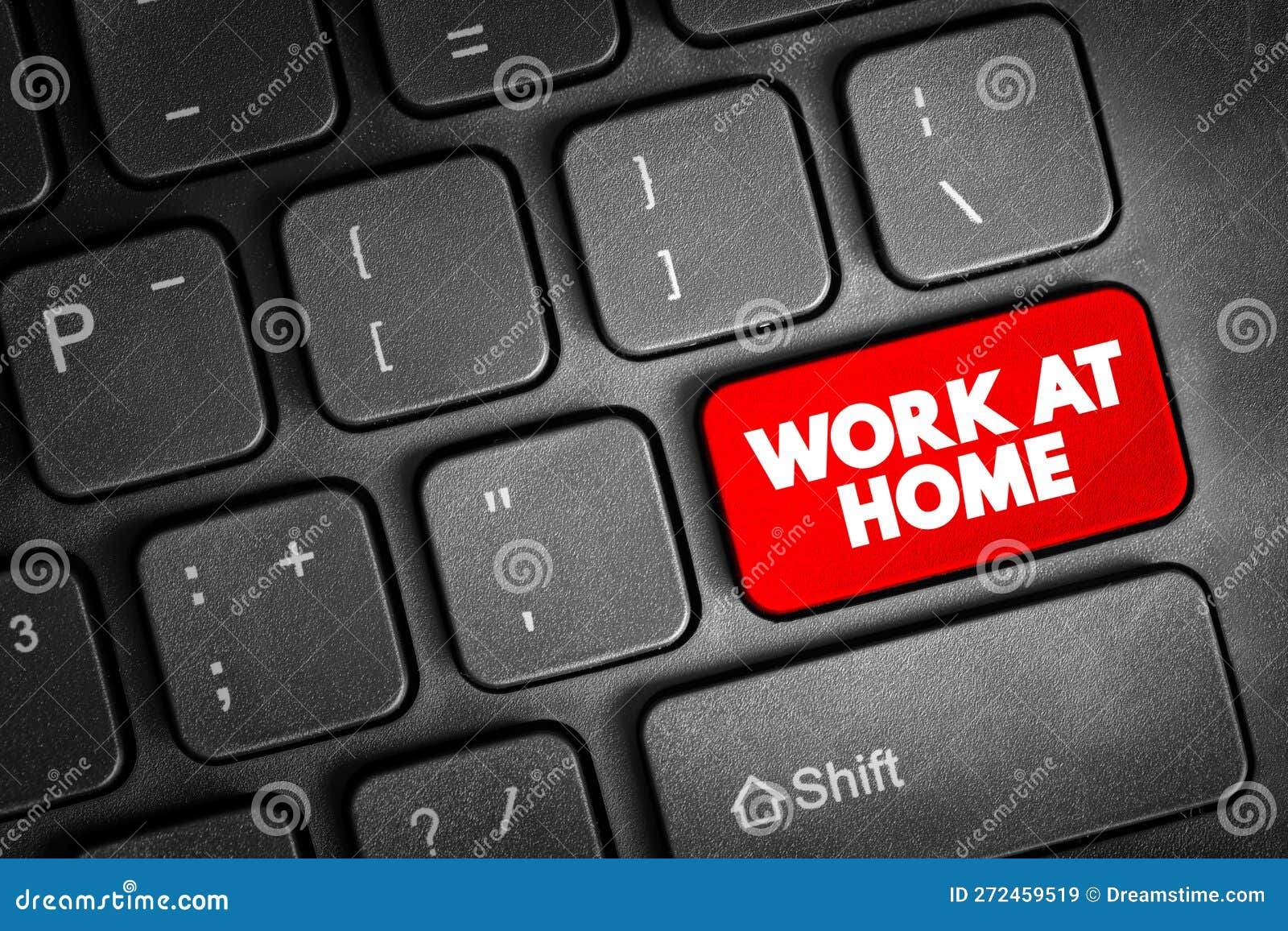 Work at Home Text Button on Keyboard, Concept Background Stock Image ...