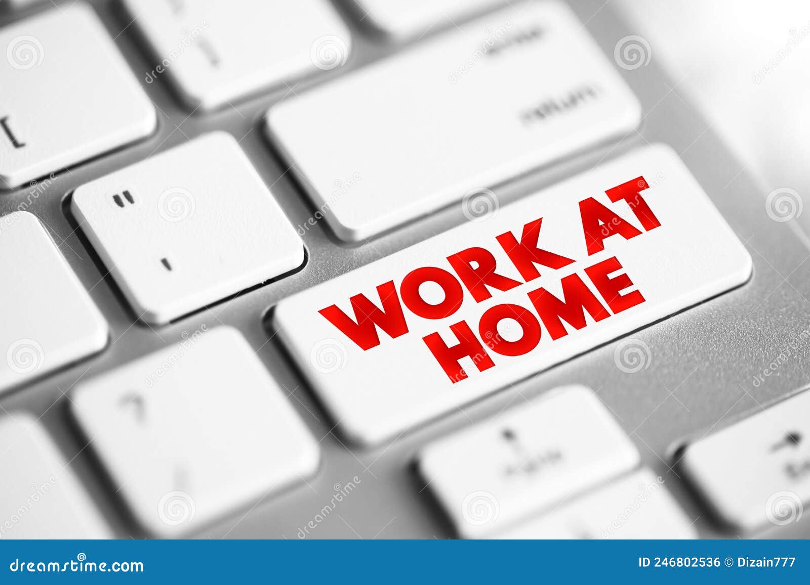 Work at Home Text Button on Keyboard, Concept Background Stock Photo ...