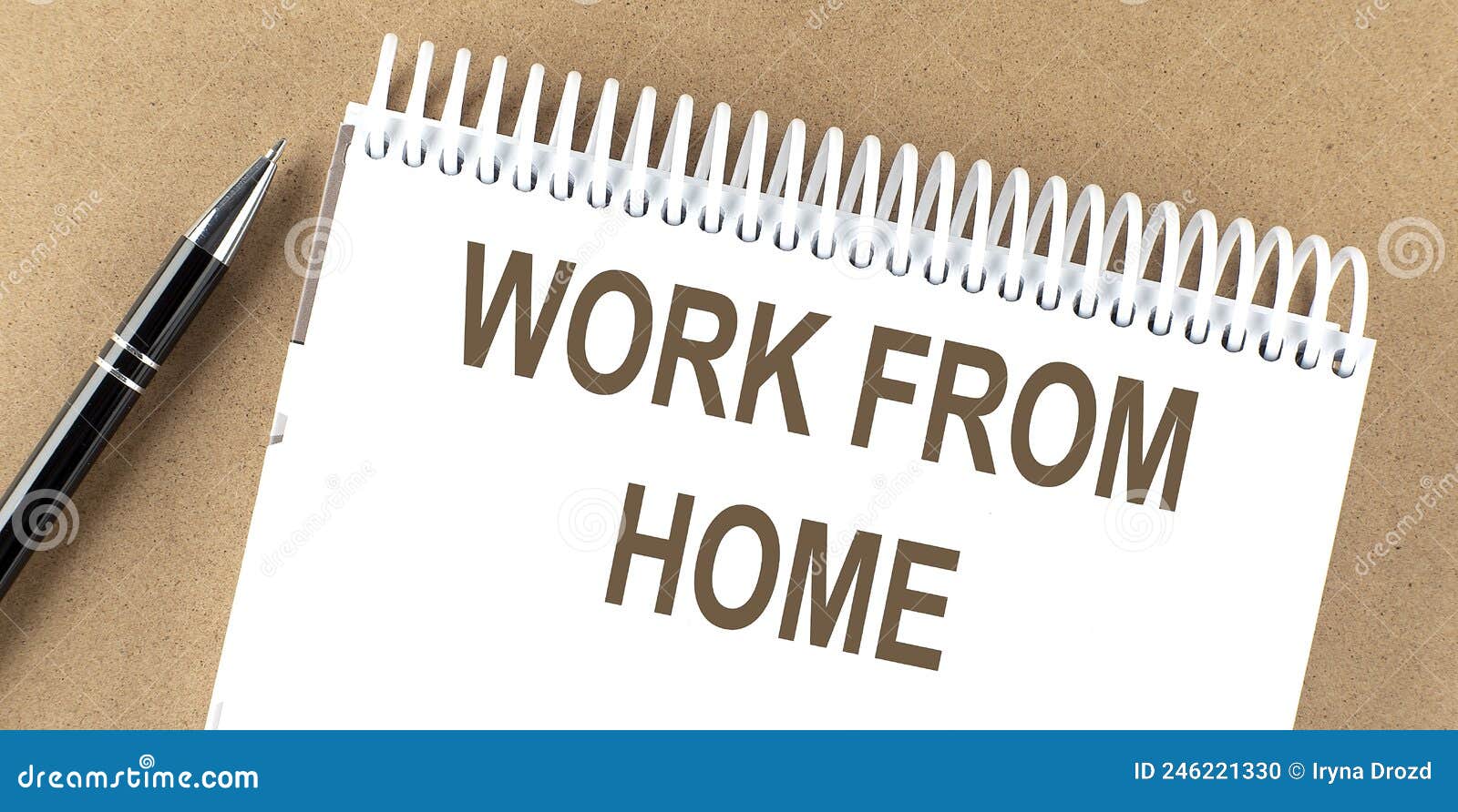 WORK from HOME Text on a Notepad with Pen, Business Stock Photo - Image ...