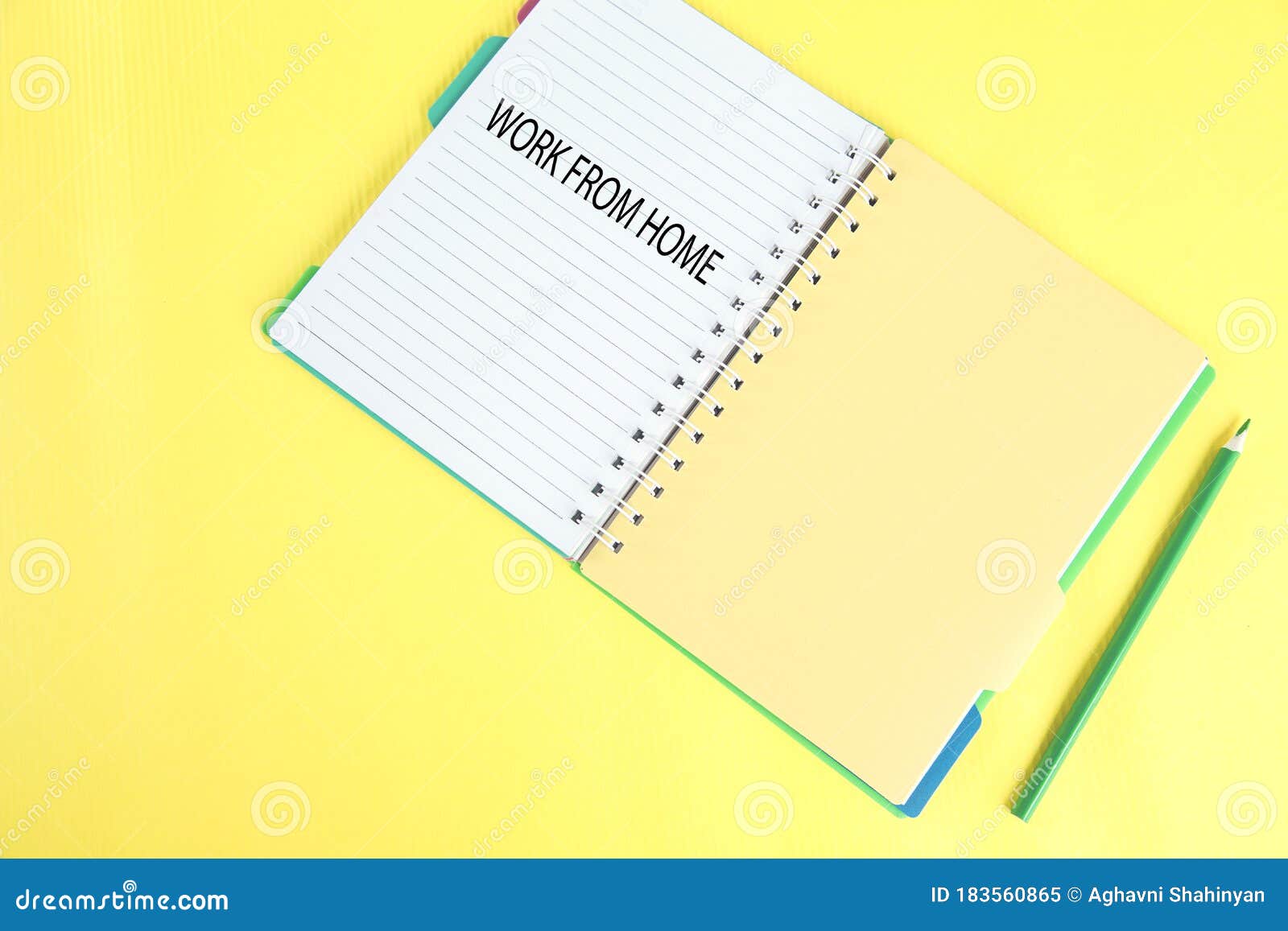 Work from Home Text on Notepad Stock Image - Image of lined, success ...