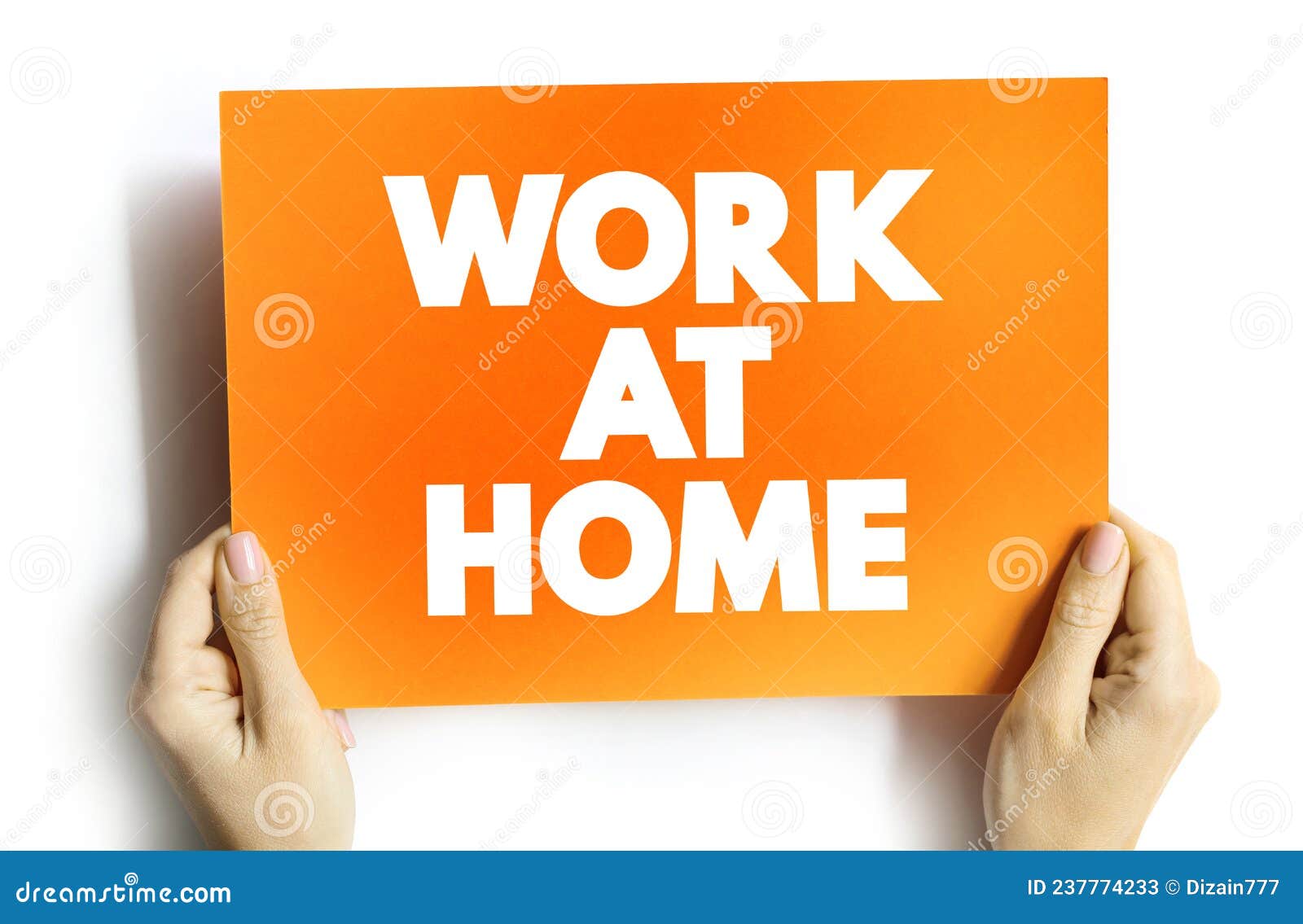 Work at Home Text Quote on Card, Concept Background Stock Image - Image ...