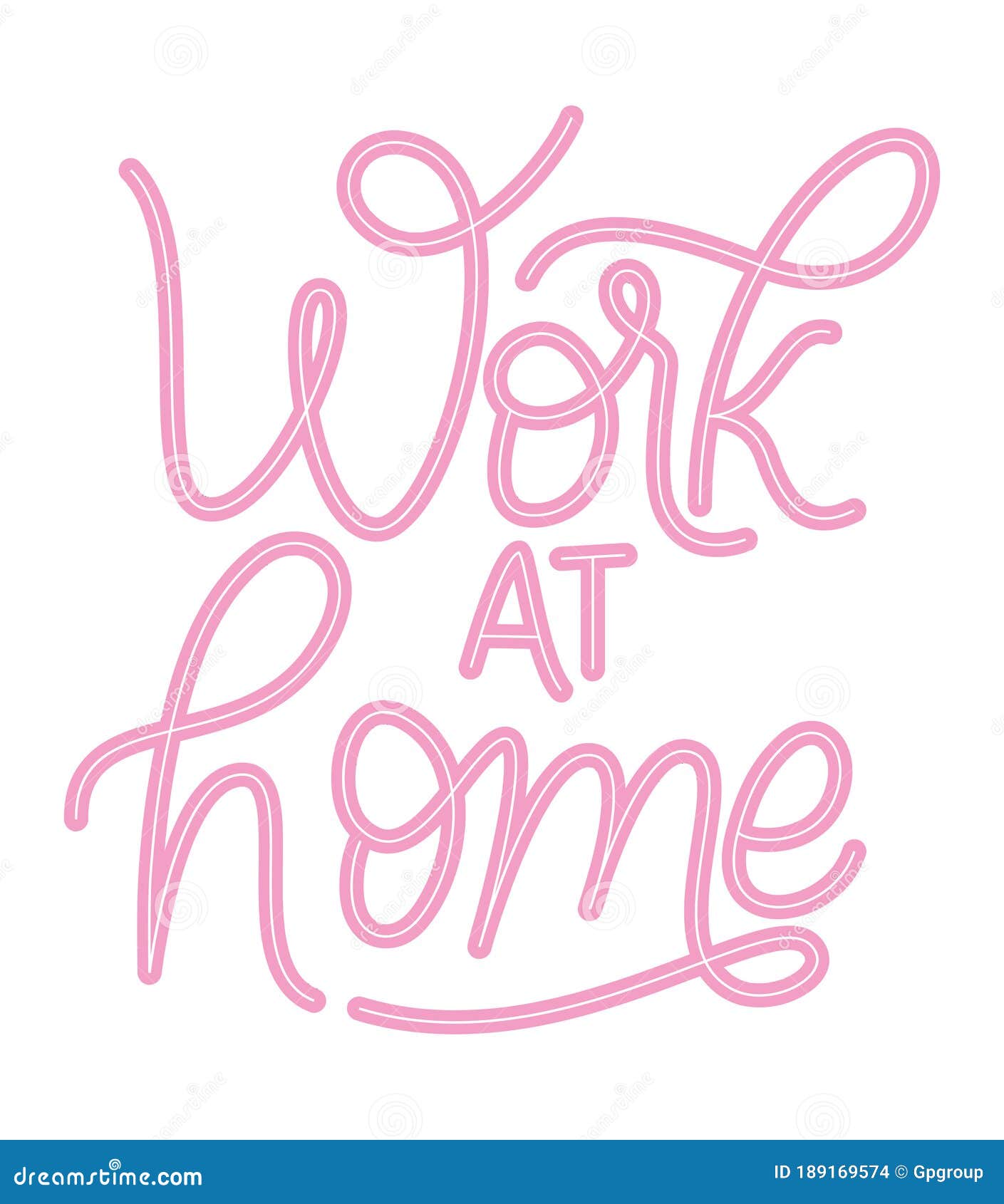 Work at Home Text Vector Design Stock Vector - Illustration of ...