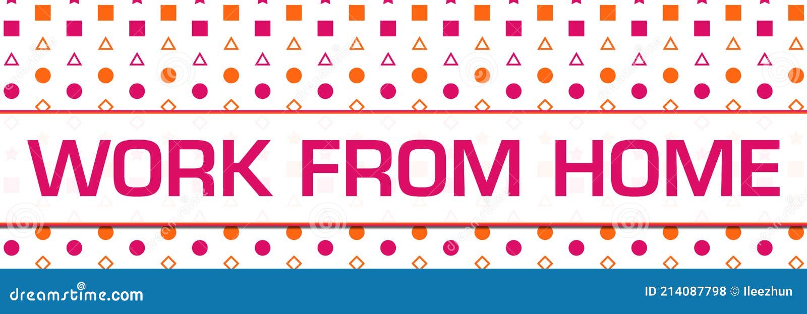 Work from Home Pink Orange Basic Shapes Background Horizontal Stock ...