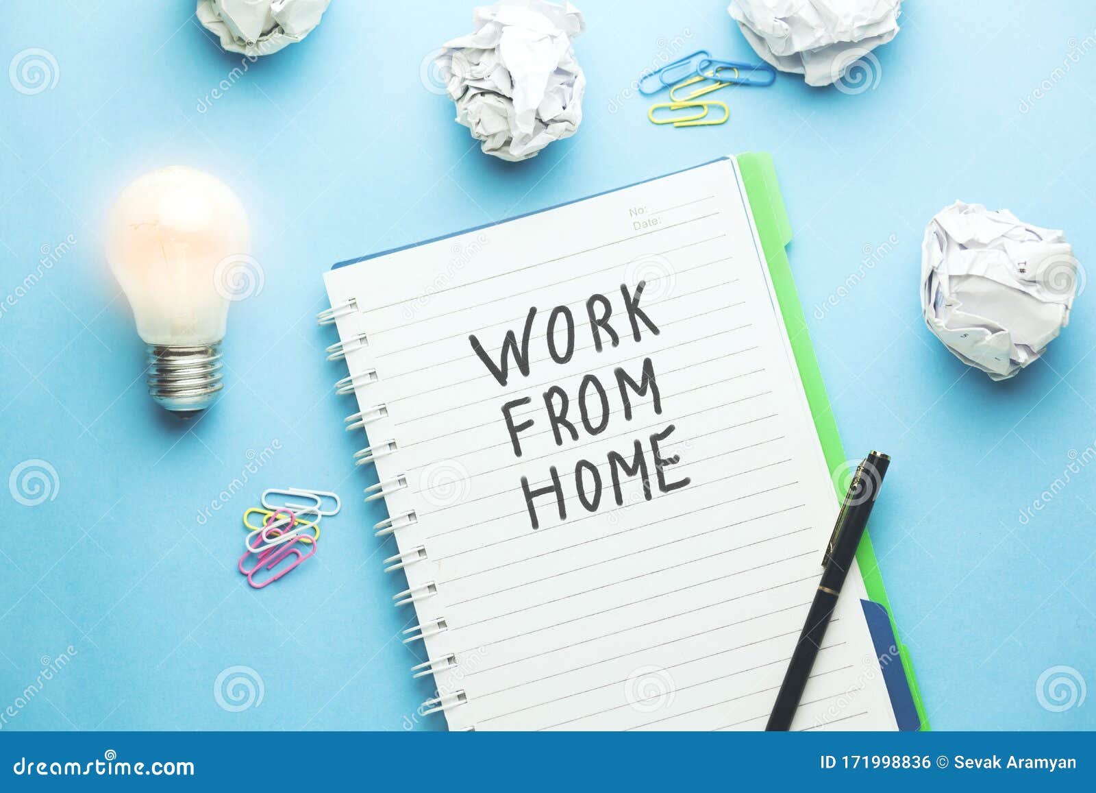 Work from Home Text Written on Page Stock Photo - Image of business ...