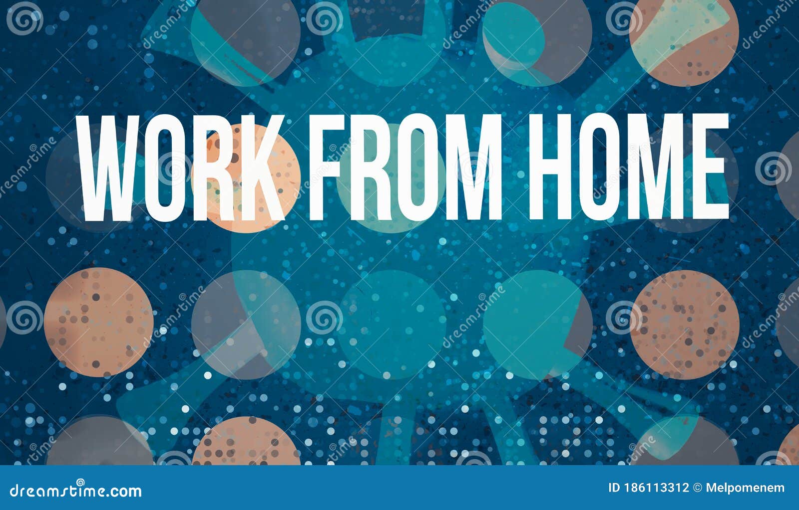 Work from Home Theme with Abstract Dots Background Stock Illustration ...