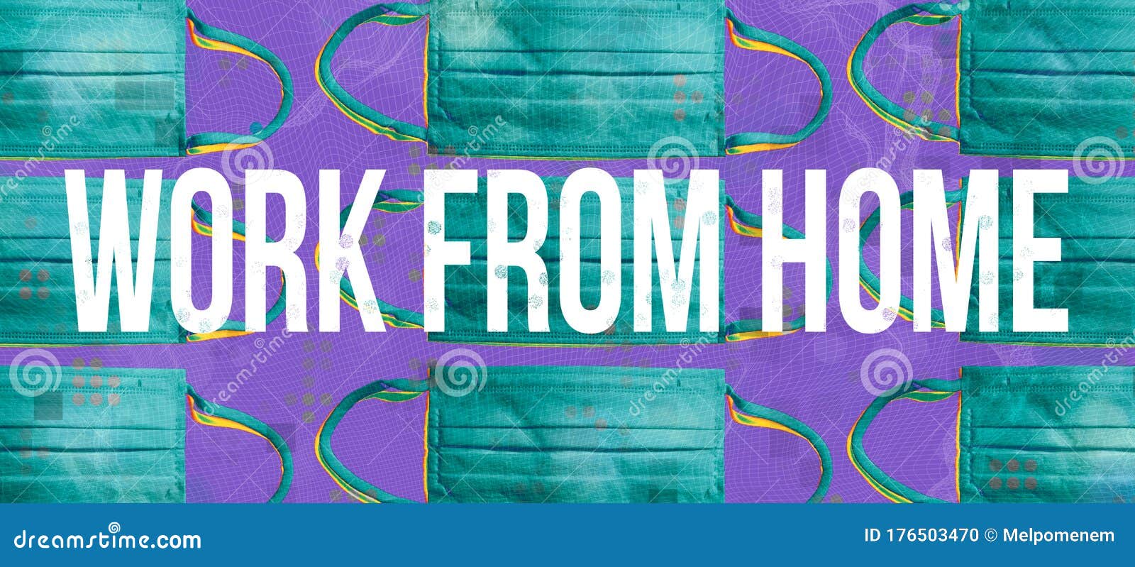 Work from Home Theme with Surgical Medical Face Masks Stock ...