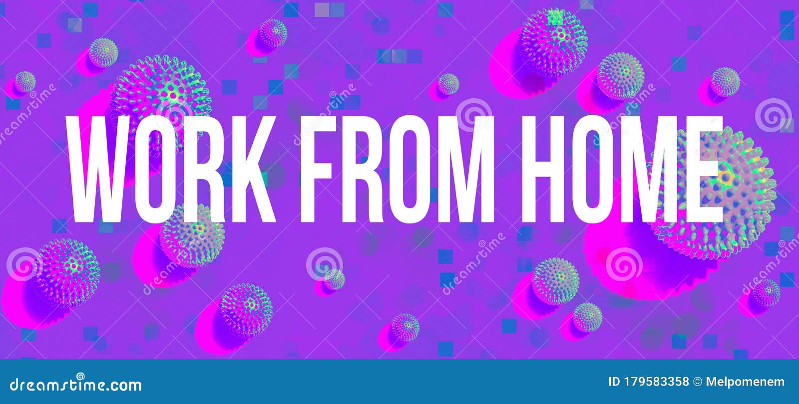 Work from Home Theme with Viral Objects Stock Illustration ...