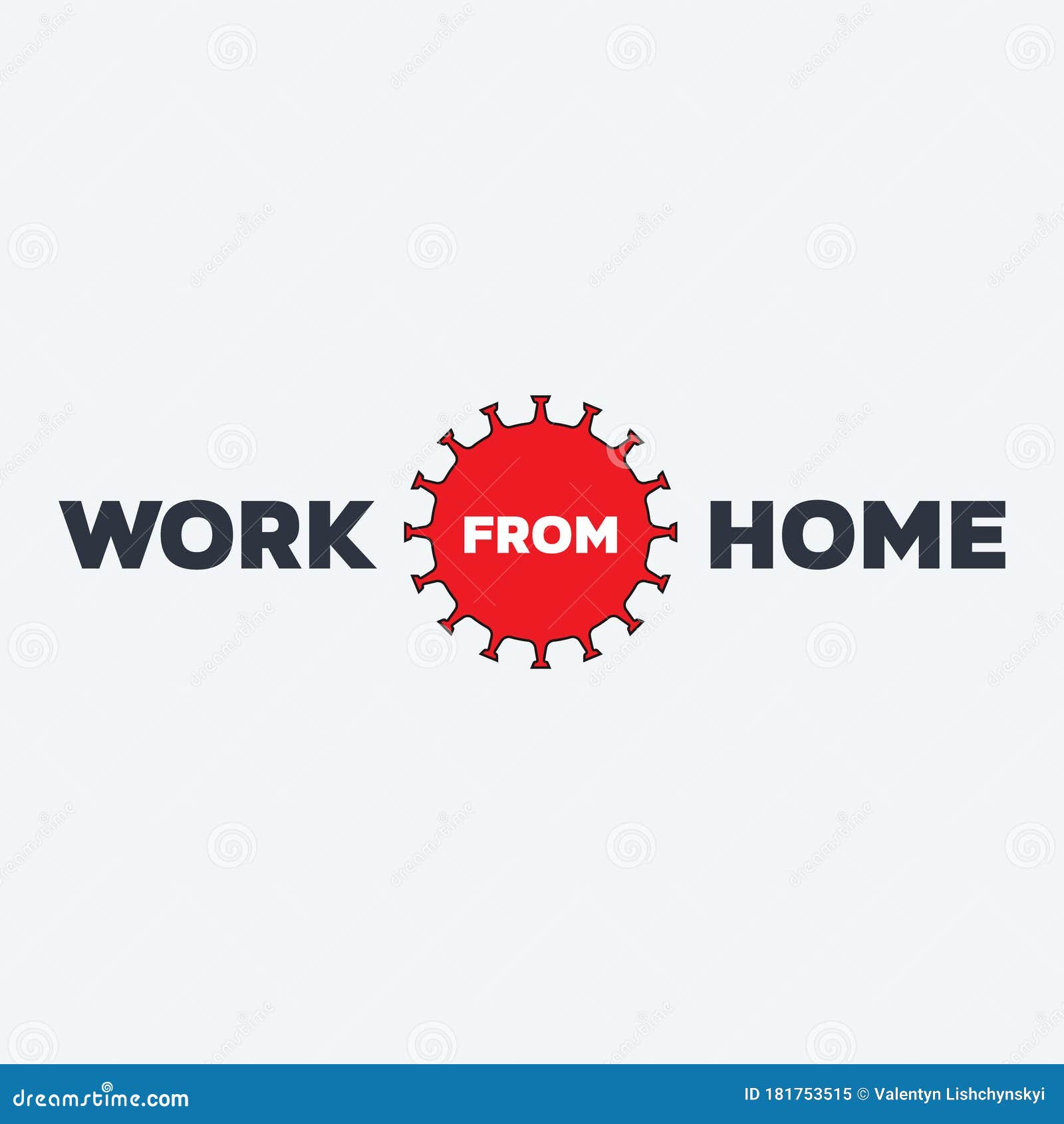 Work from Home Vector Banner on White Background. Concept of Staying ...