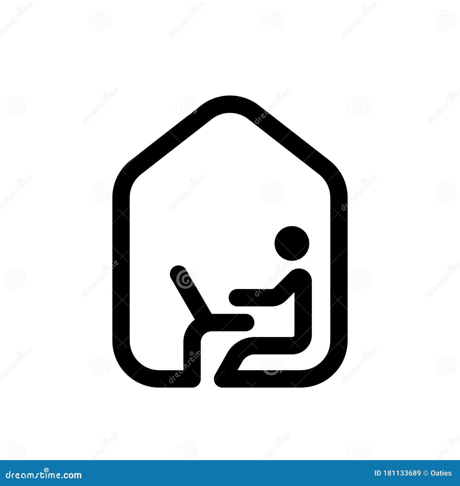Work from Home Vector Icon Sign Symbol Stock Vector - Illustration of ...