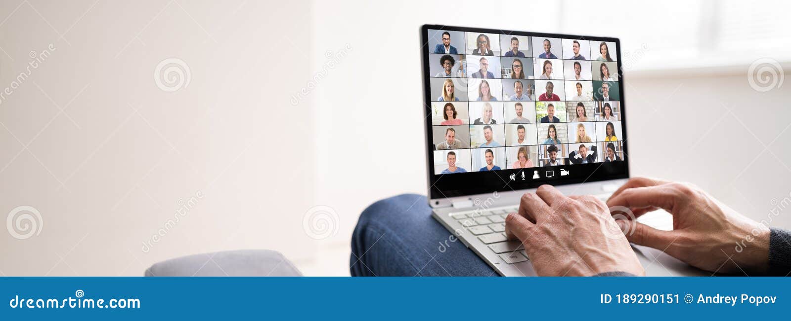 Work from Home Video Conference Call Stock Image - Image of computer ...