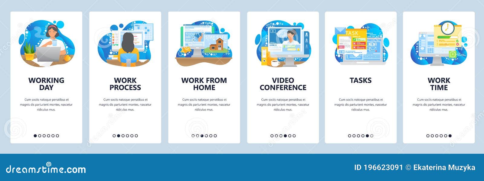 Work from Home. Video Conference Technology. Tasks, Working Day. Mobile ...