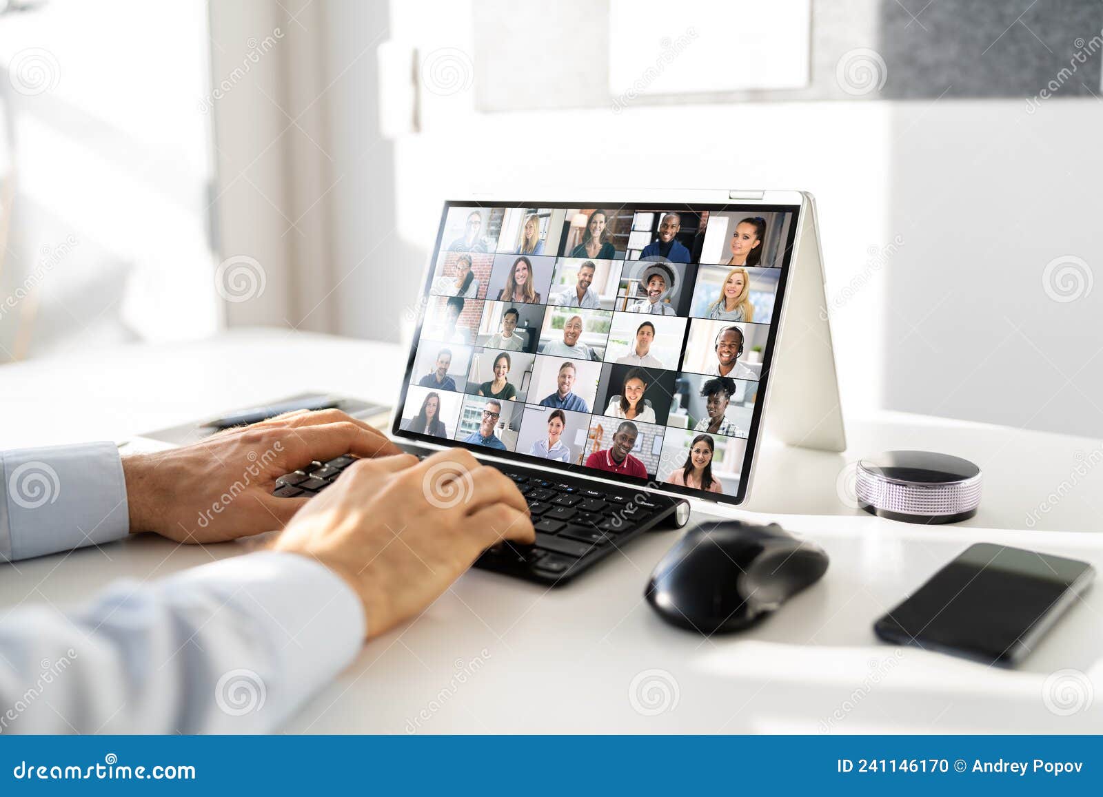 Work from Home Video Conference Webinar Stock Photo - Image of call ...