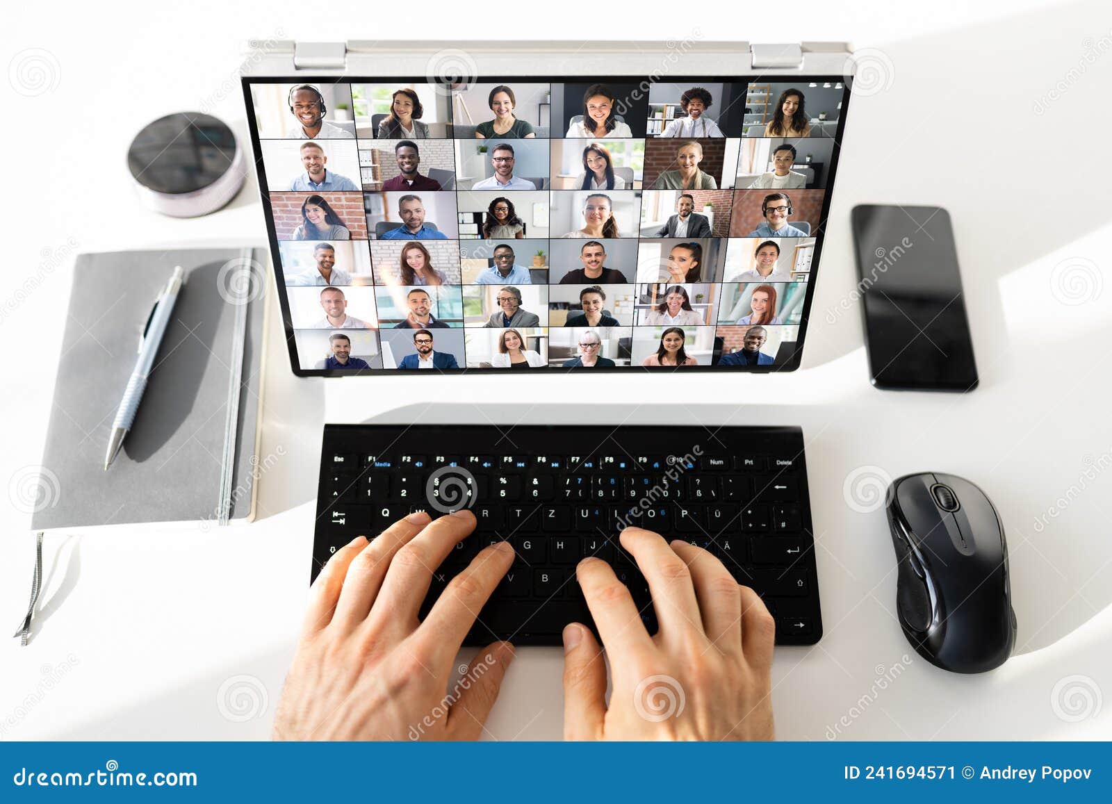Work from Home Video Conference Webinar Stock Image - Image of ...