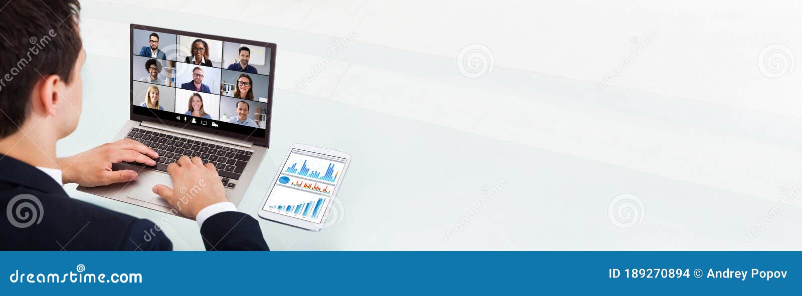 Work from Home Video Conferencing Call Stock Photo - Image of online ...