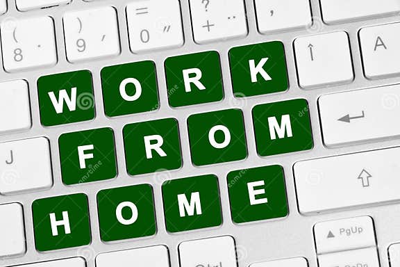 Work from Home Words on a Keyboard Computer Stock Illustration ...