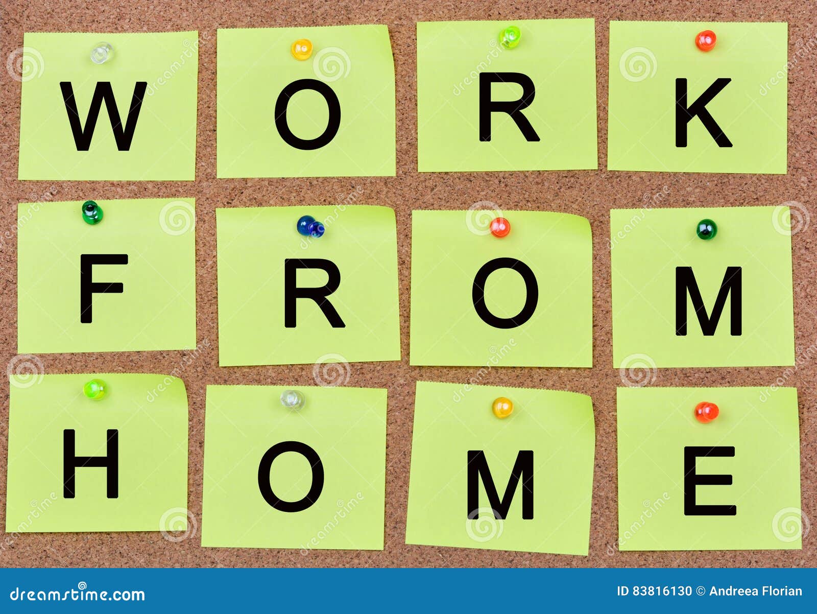 Work from Home Words on Notes Stock Photo - Image of paper, notepaper ...
