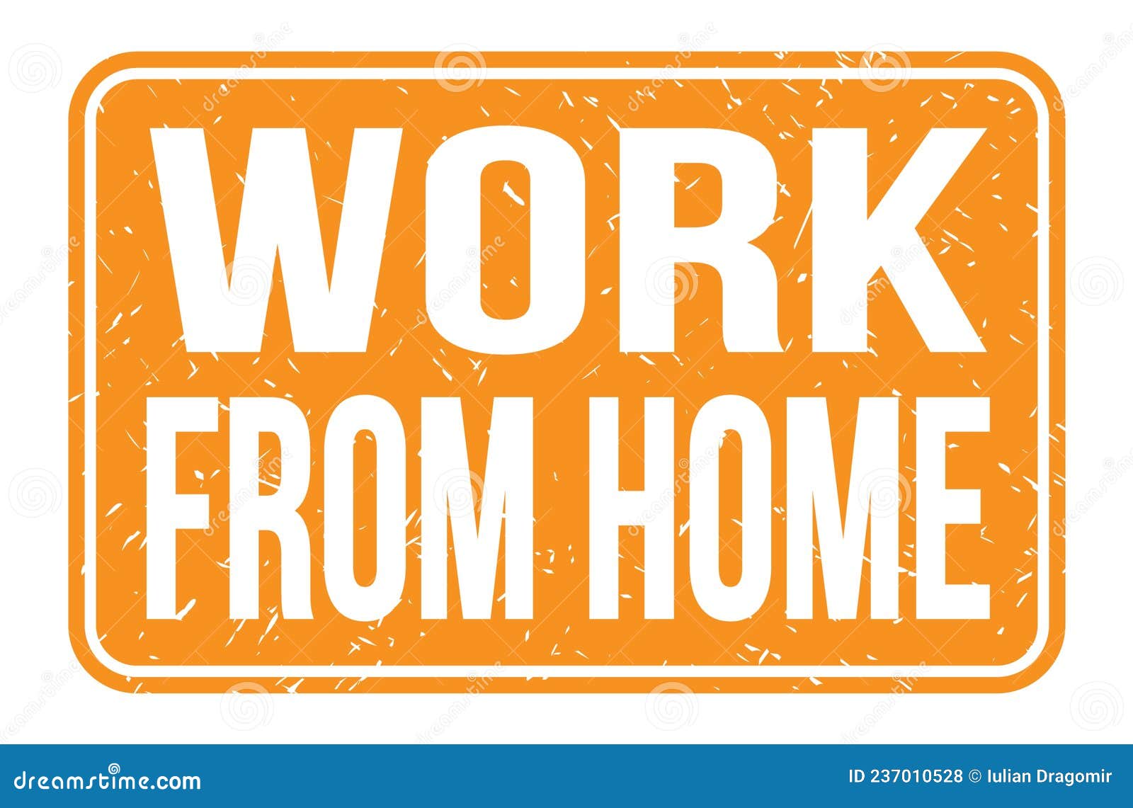 WORK from HOME, Words on Orange Rectangle Stamp Sign Stock Illustration ...