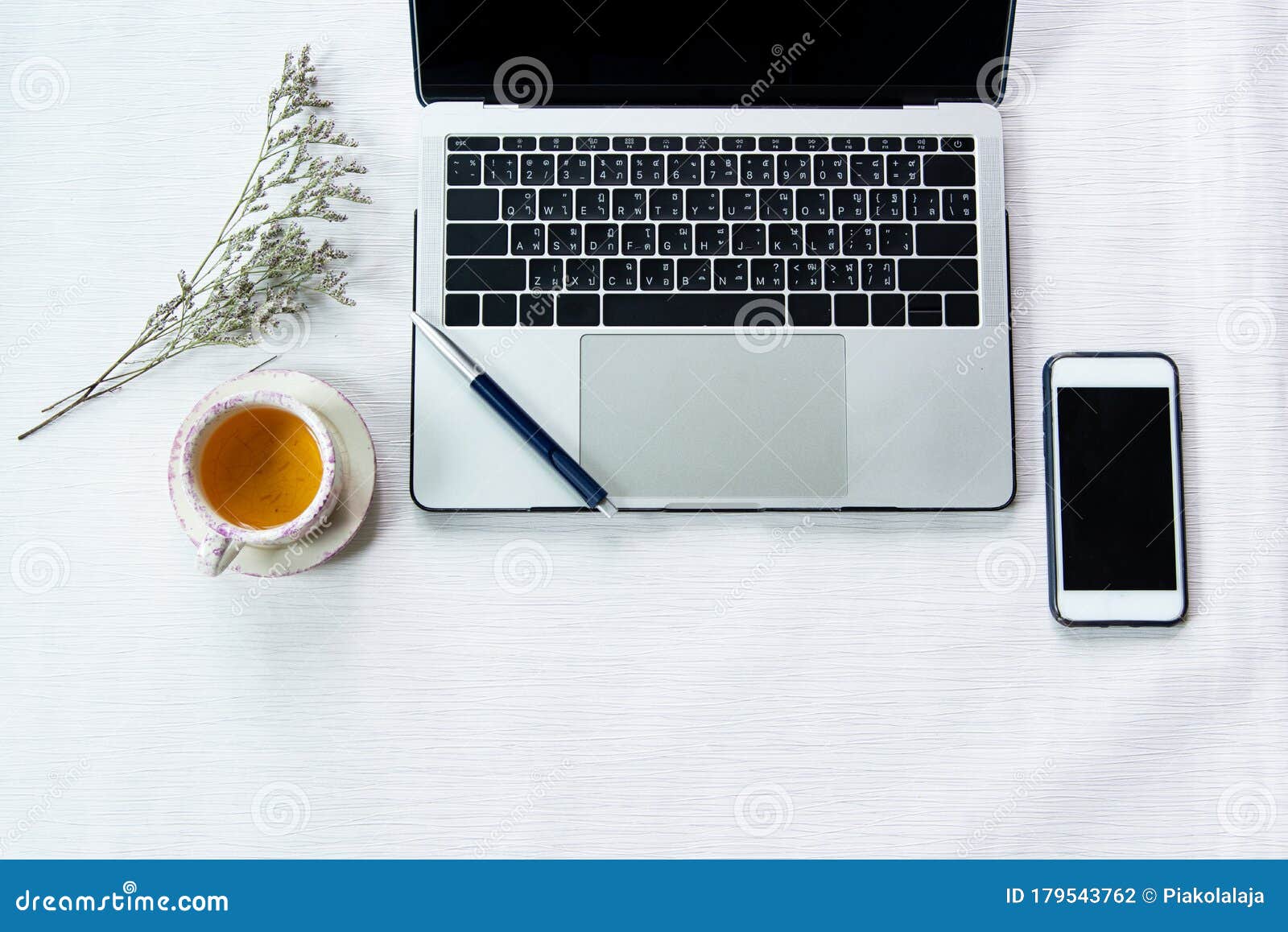 Work from Home, Workspace Office at Home, Notebook or Laptop Computer ...