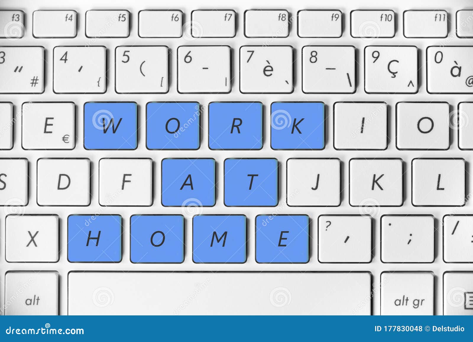 Work at Home Written on a Computer Keyboard Stock Photo - Image of ...