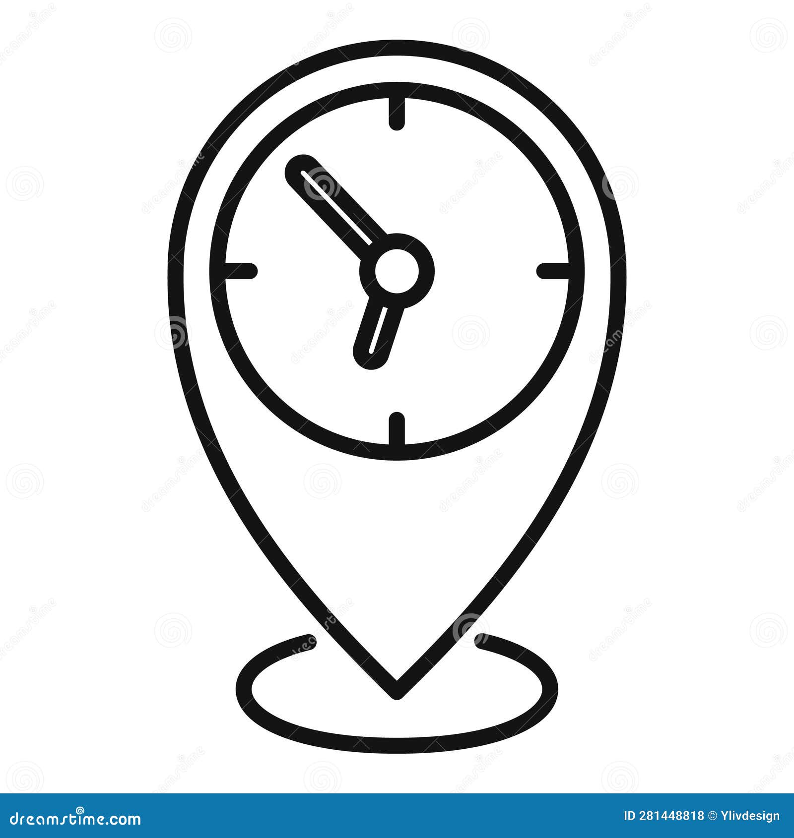 Work Hour Location Icon Outline Vector. Flexible People Stock ...