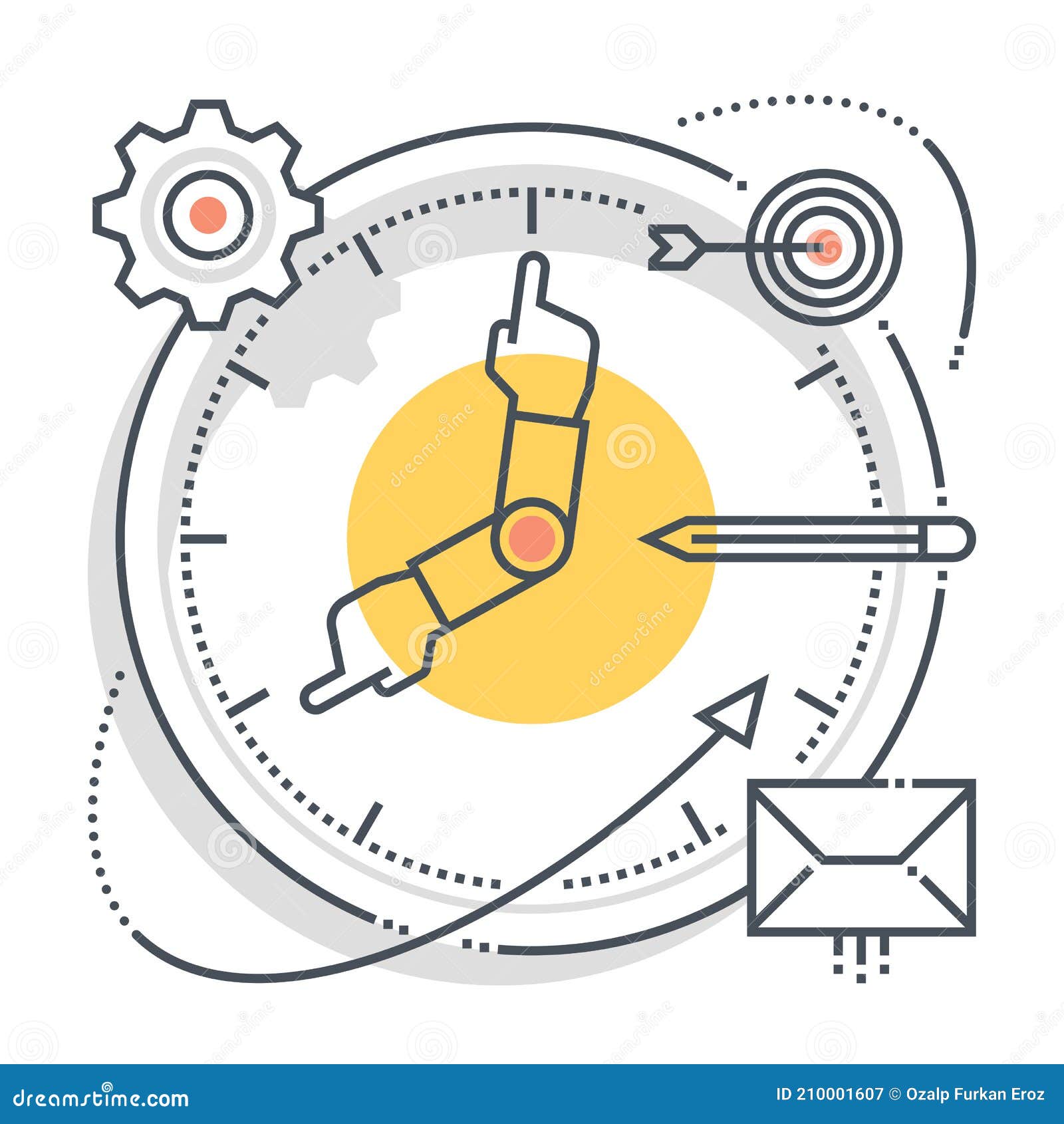 Work Hours Related Color Line Vector Icon, Illustration Stock Vector ...