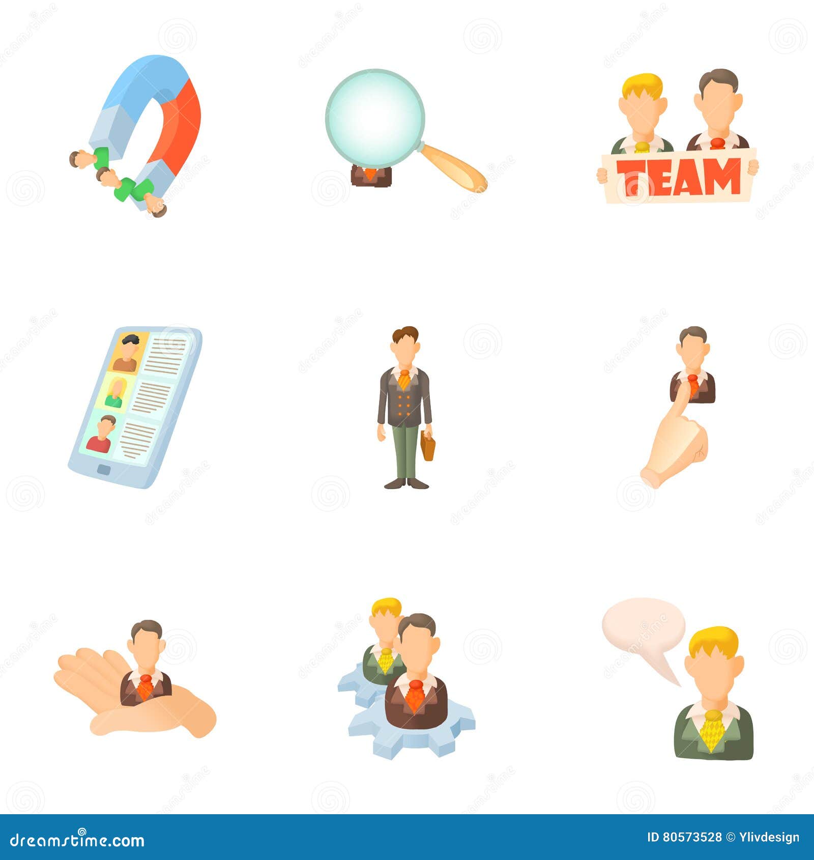 Work Icons Set, Cartoon Style Stock Illustration - Illustration of ...