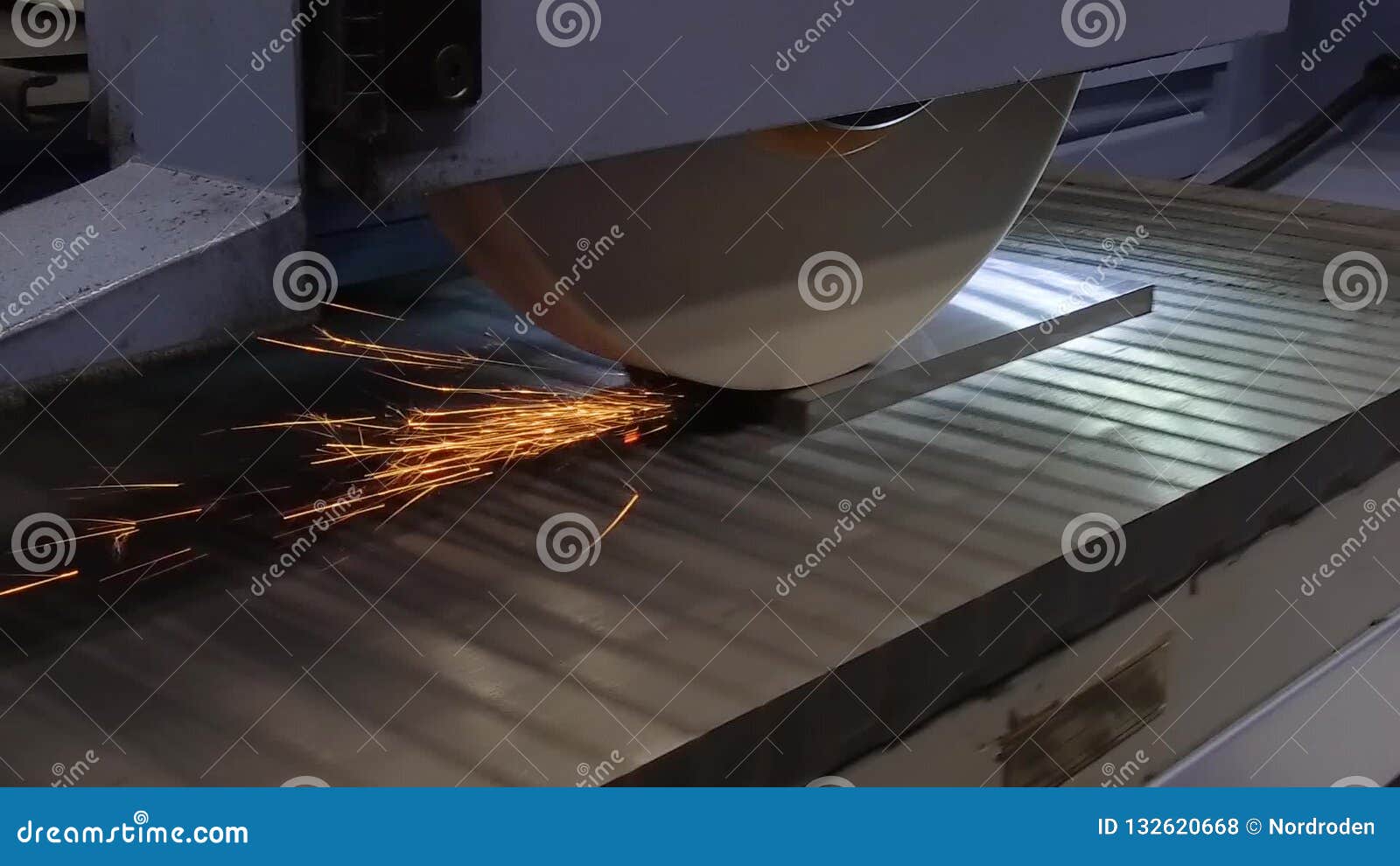 Work of an Industrial Surface Grinding Machine. Grinding of a Flat ...
