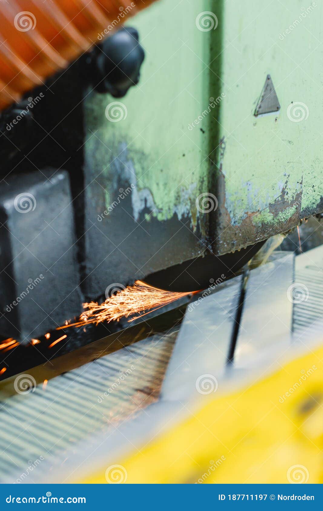 Work of an Industrial Surface Grinding Machine. Grinding of a Flat ...