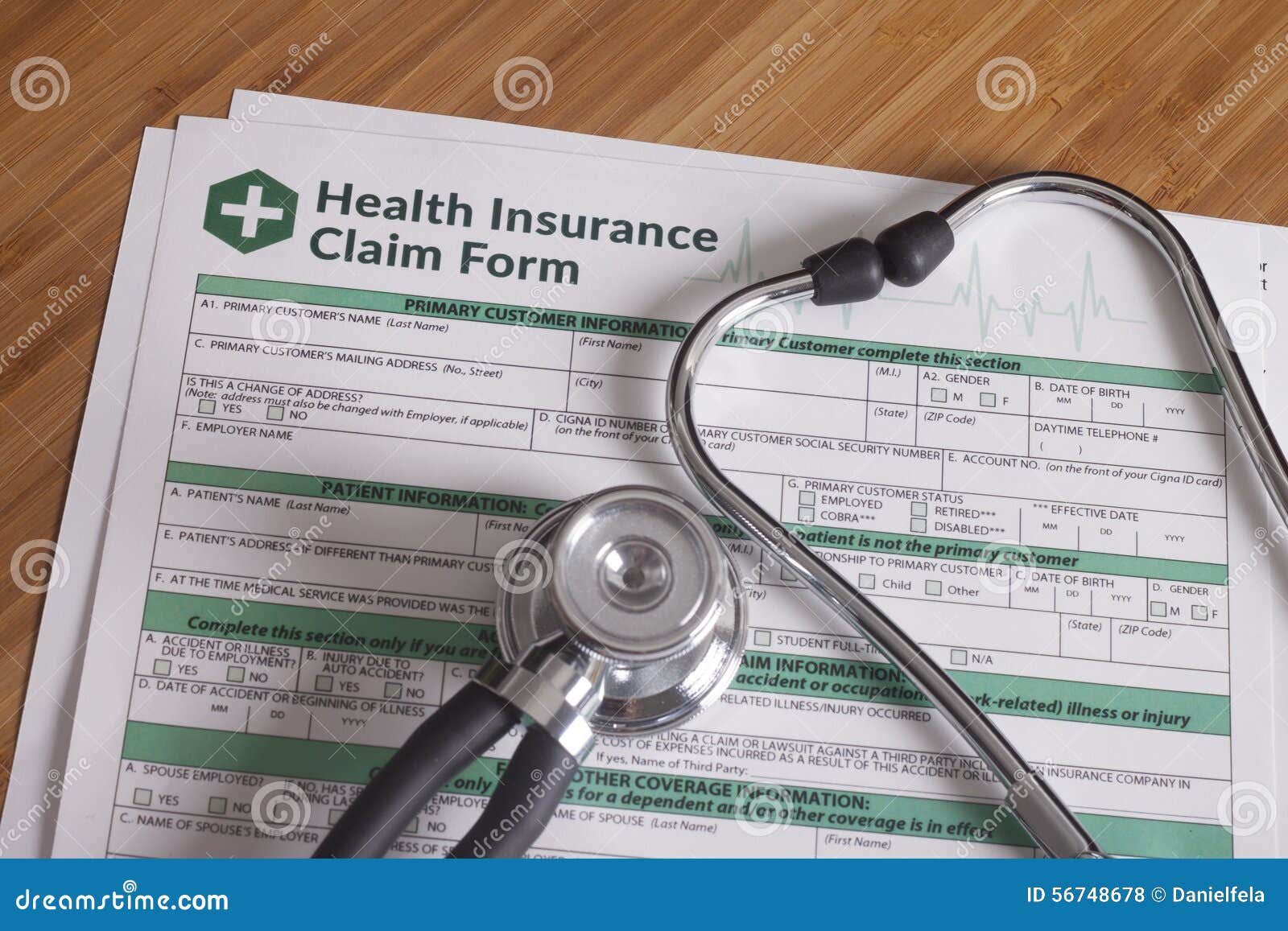 Work Injury claim form stock photo. Image of place, questionnaire ...