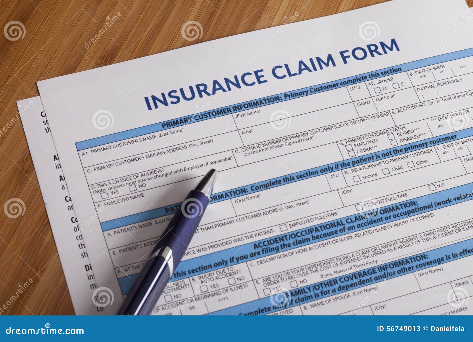 Work Injury claim form stock image. Image of medical - 56749013