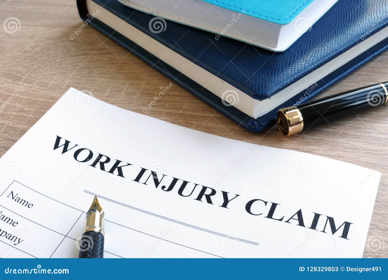 Work Injury Claim Form and Note Pad. Stock Image - Image of claim ...