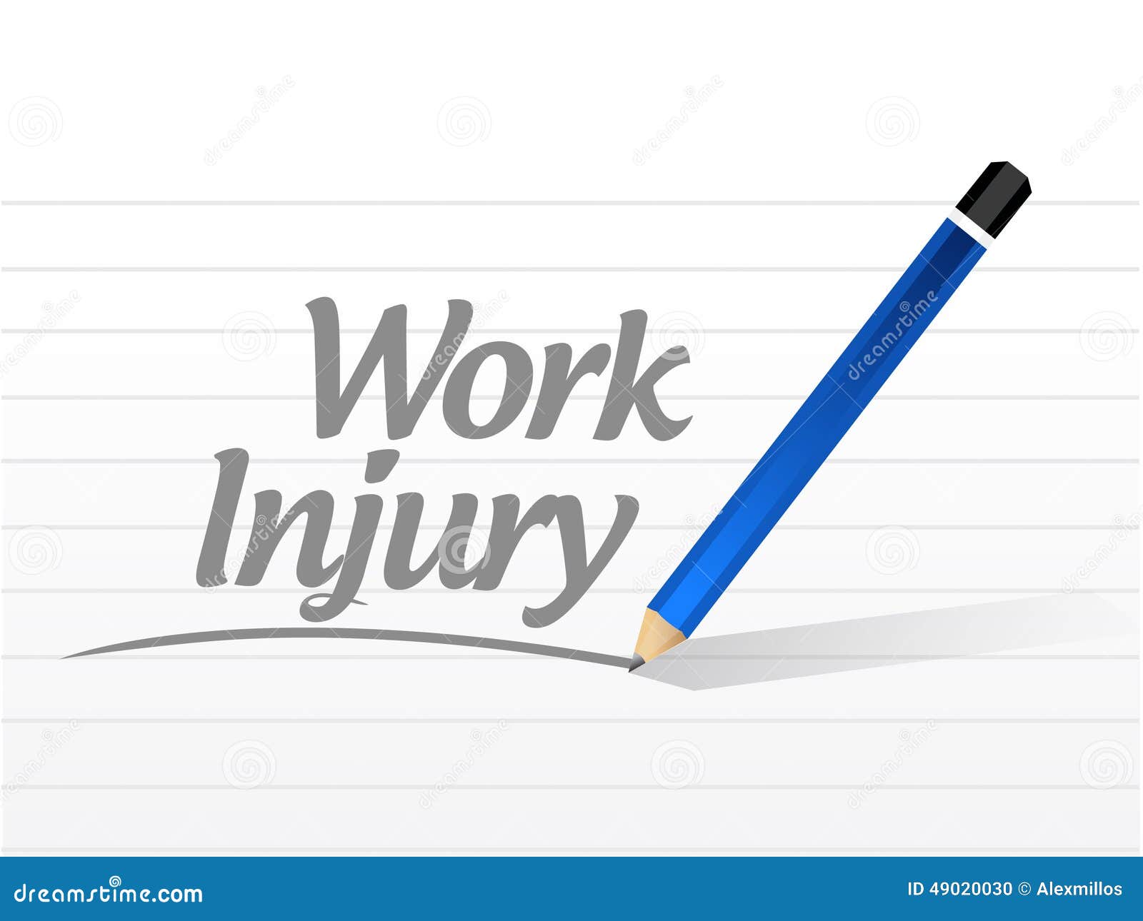 Work Injury Message Sign Illustration Stock Illustration - Illustration ...
