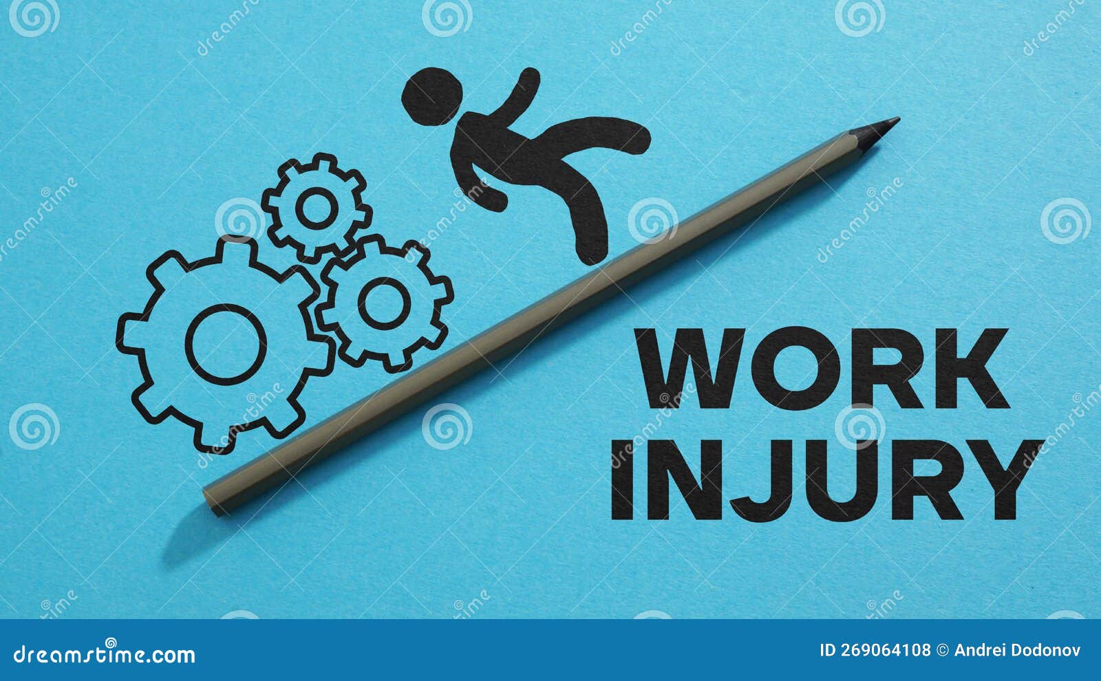 Work Injury is Shown Using the Text Stock Photo - Image of dangerous ...