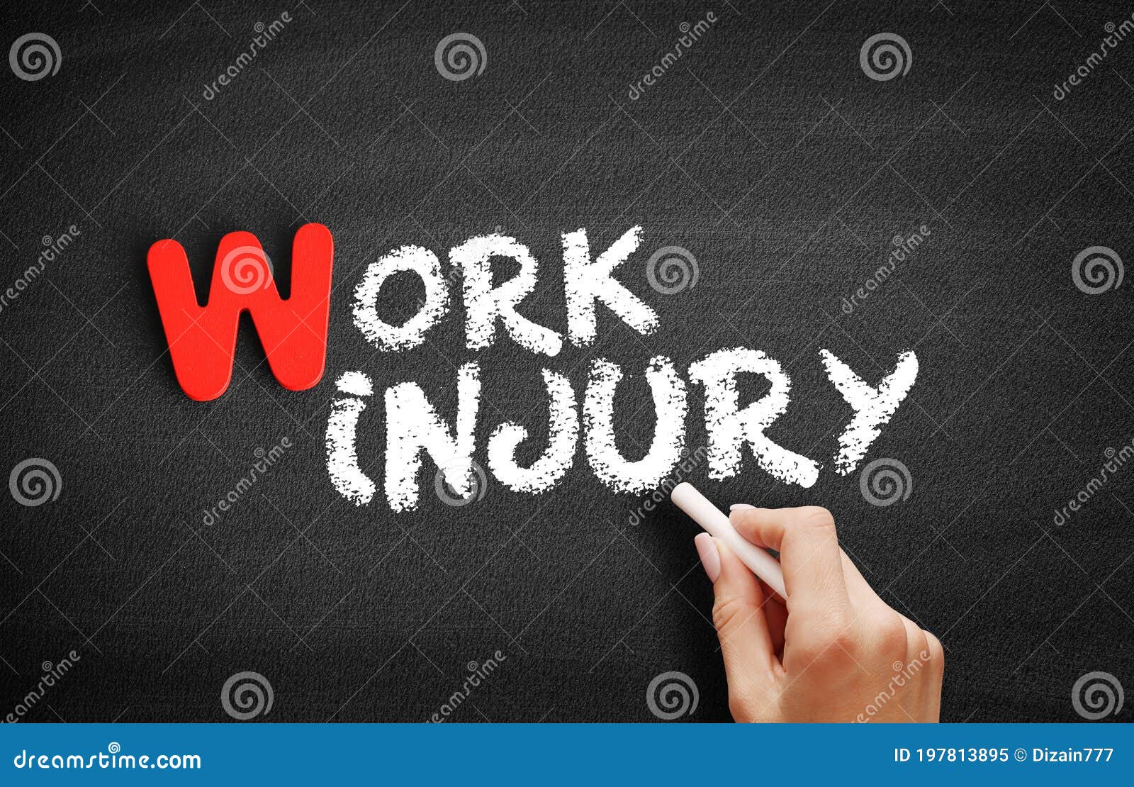 Work Injury Text on Blackboard Stock Image - Image of form, hurt: 197813895