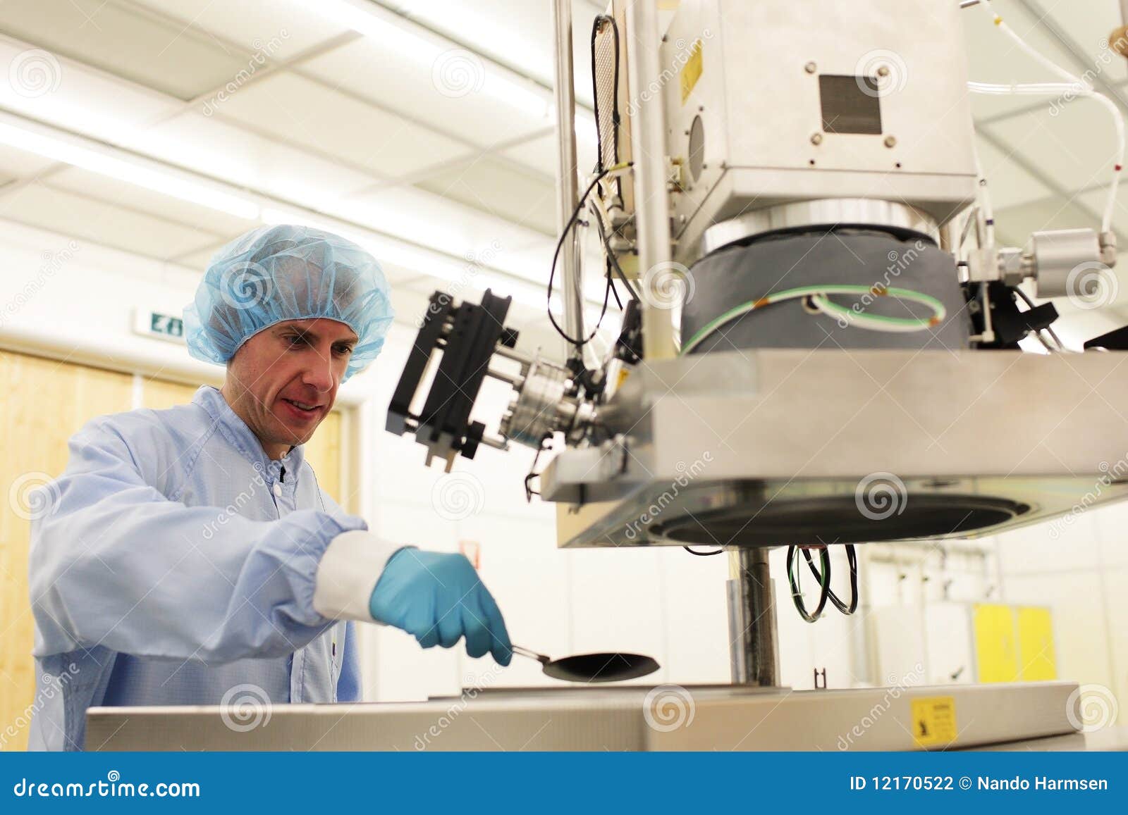 At Work Inside a High Tech Cleanroom Stock Photo - Image of lithography ...