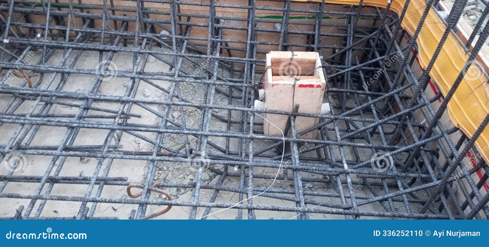 Rebar Structure For Concrete Foundation At A Construction Site Stock ...