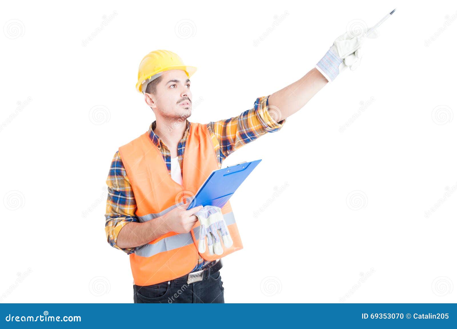 Work Instructions Concept with Engineer Taking Notes and Pointing ...